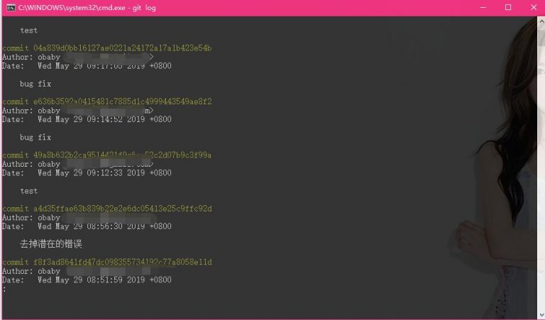 Windows git log 中文乱码 - obaby@mars